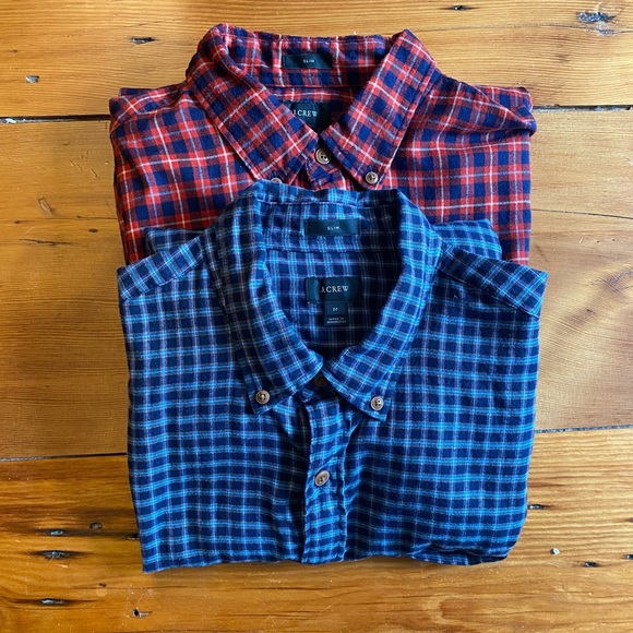 J. Crew | Shirts | Lot Of 2 J Crew Slim Flannel Shirts | Poshmark